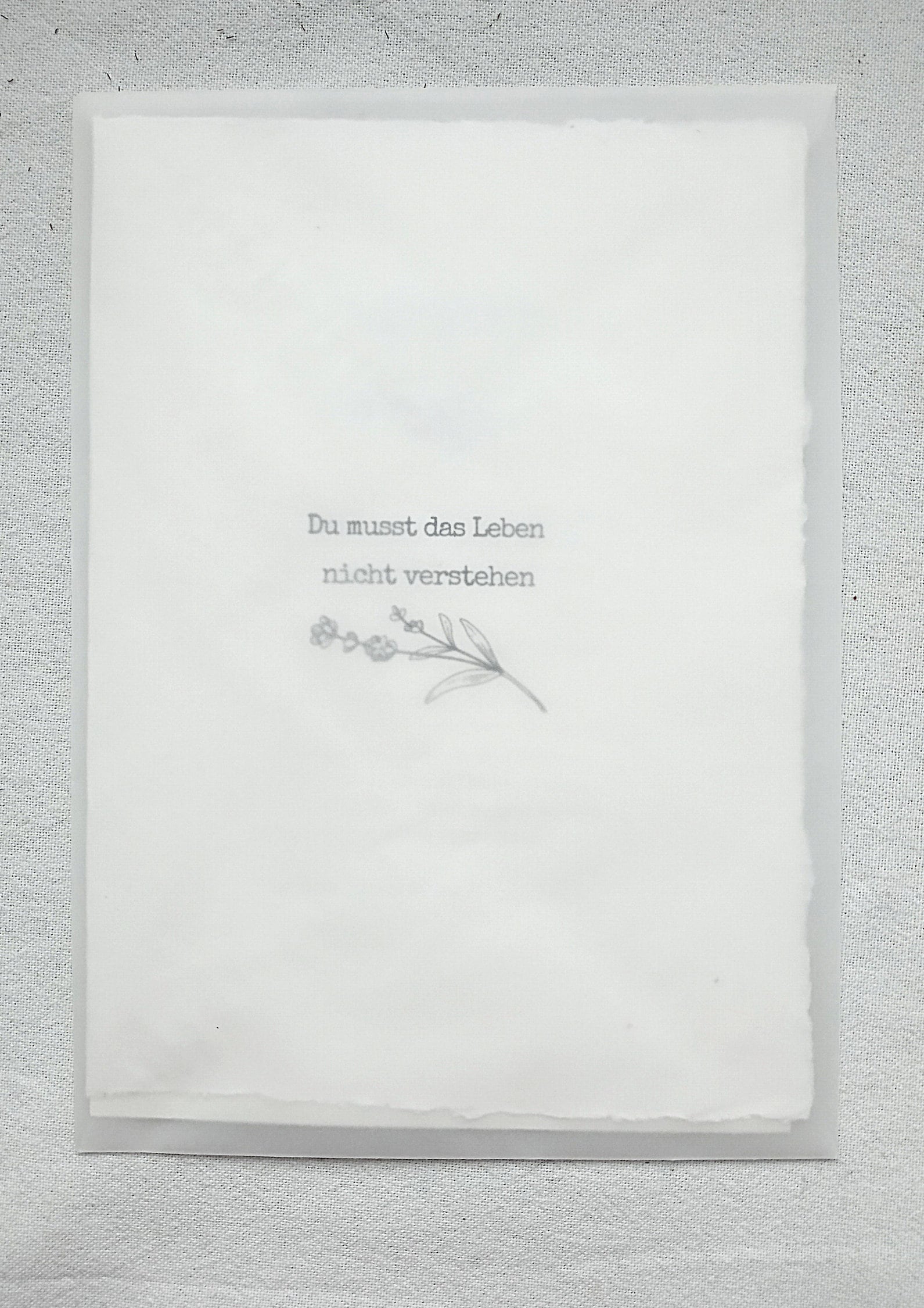 Rilke "Du musst das Leben nicht verstehen" Grußkarte, A5 Gedicht Print ...