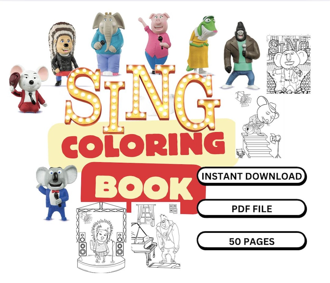 Coloring Page Coloring Book Coloring Drawing Sing Instant Download ...