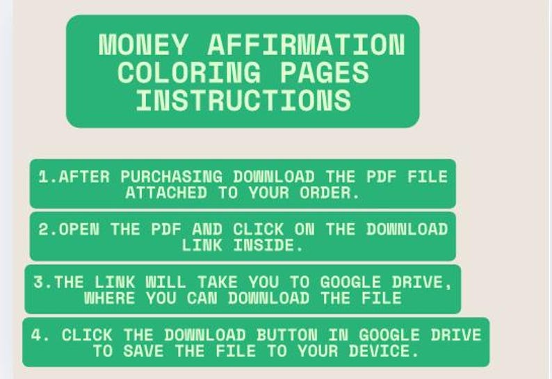 Money Affirmations Coloring Pages 30-day Manifest Wealth Daily ...