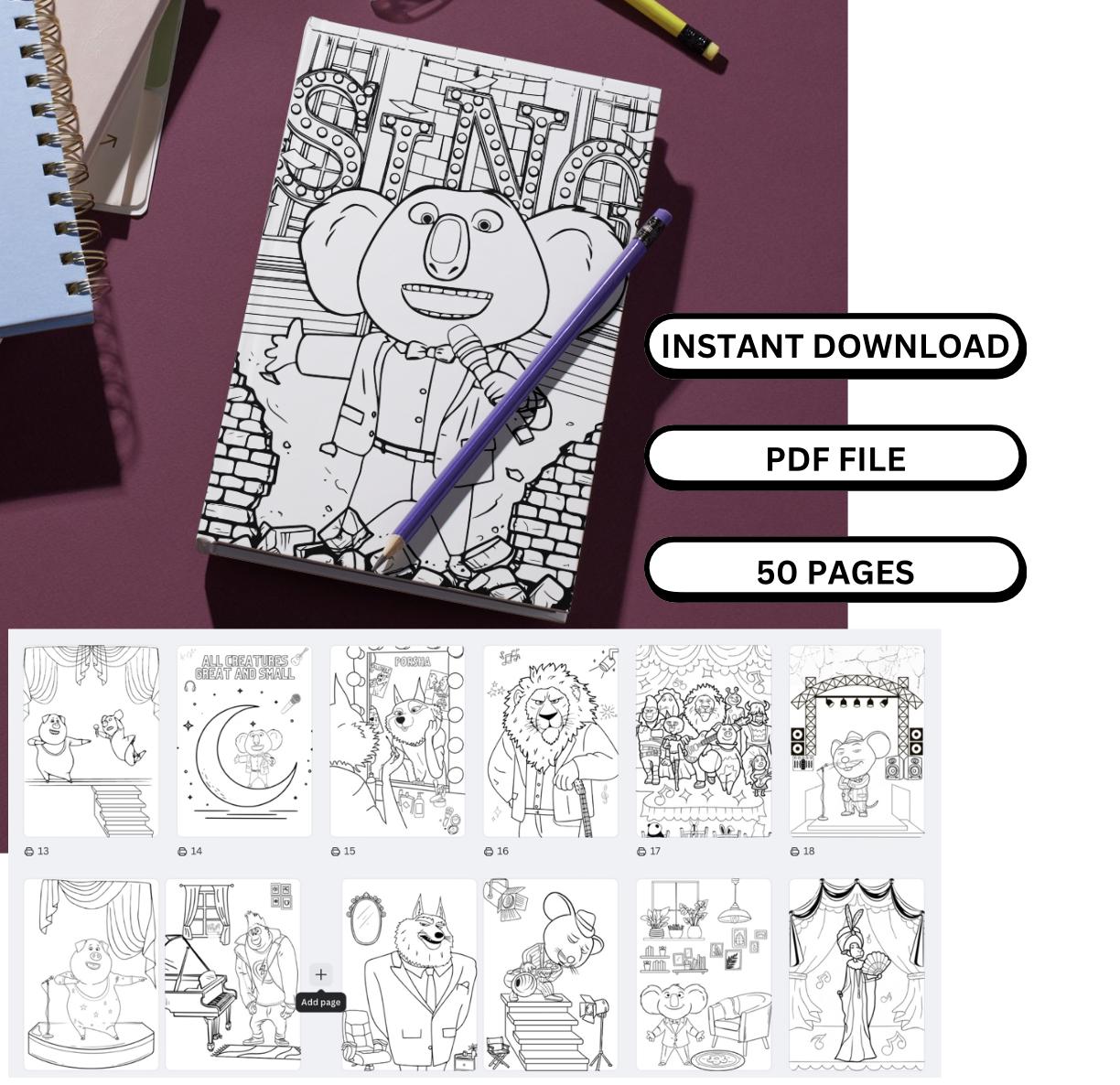 Coloring Page Coloring Book Coloring Drawing Sing Instant Download ...