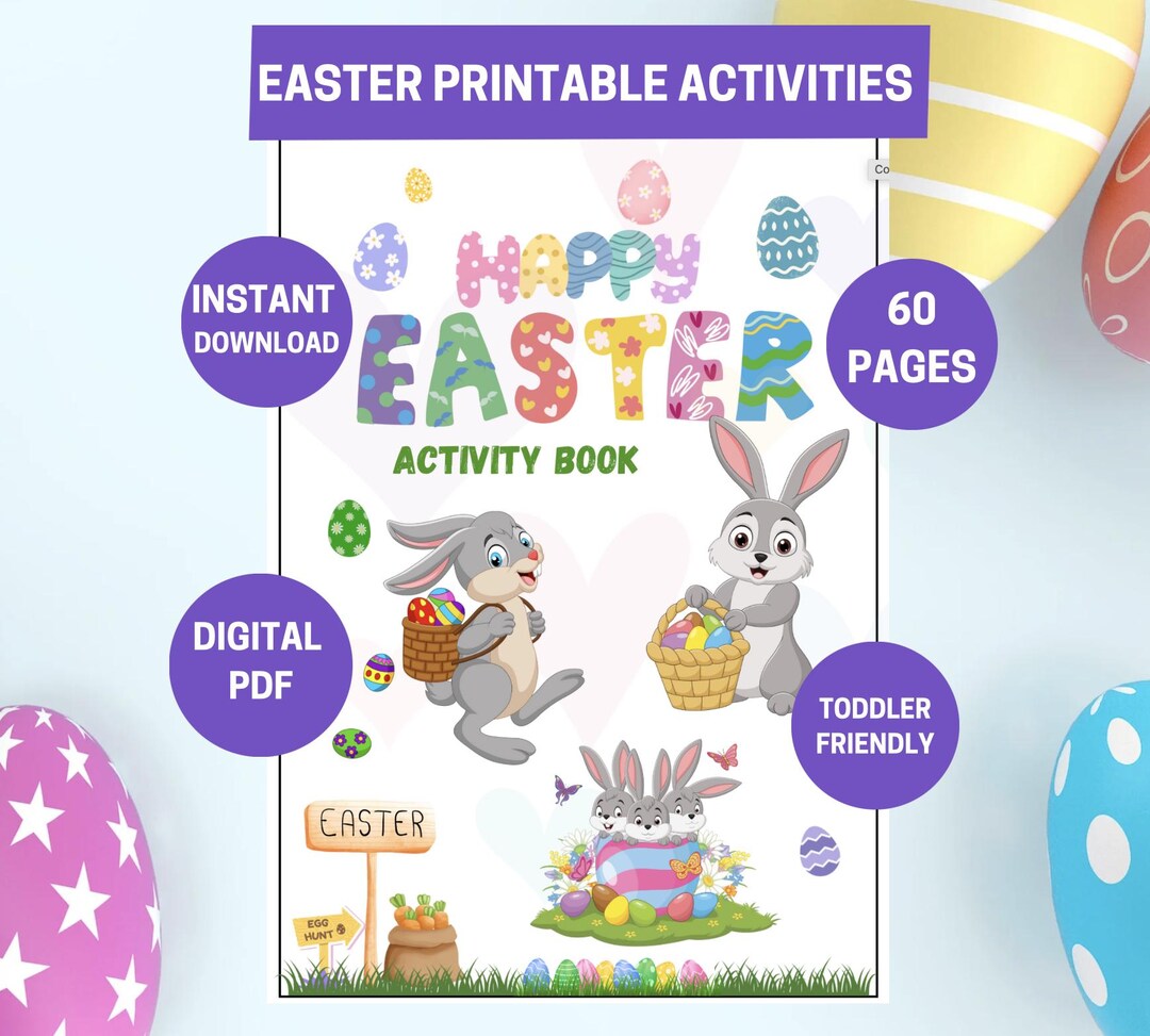 Easter Activity Book for Toddlers, 60 Pages (digital Download) - Etsy