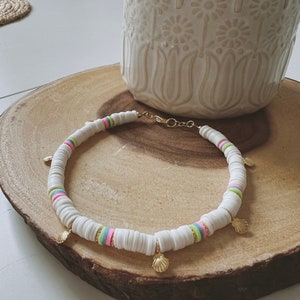 Heishi Beads Beaded Anklets Beaded Anklet With Seashells - Etsy