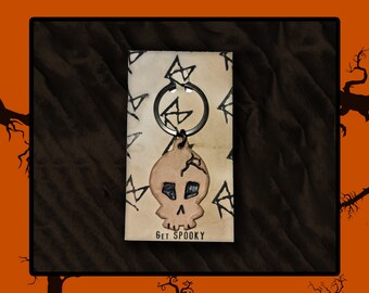 Leather Skull Keyring - Etsy
