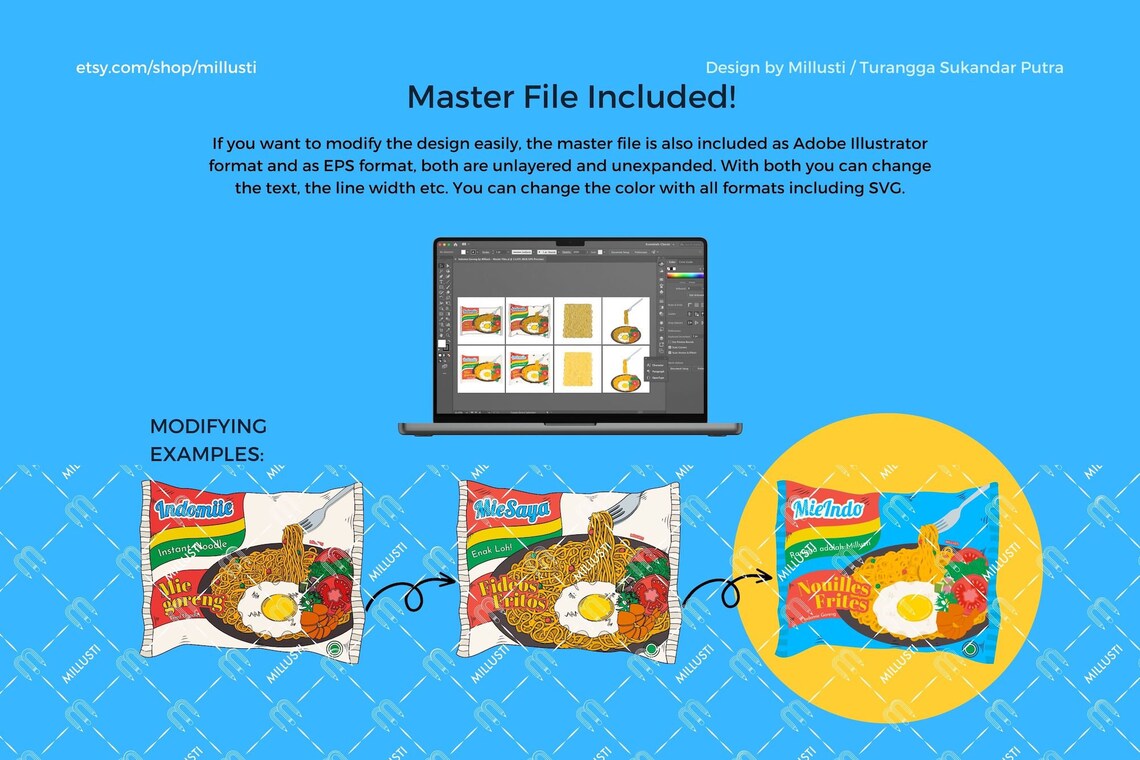 Indomie Fried Noodle SVG Indomie Goreng SVG Indonesian Food Asian Fried ...