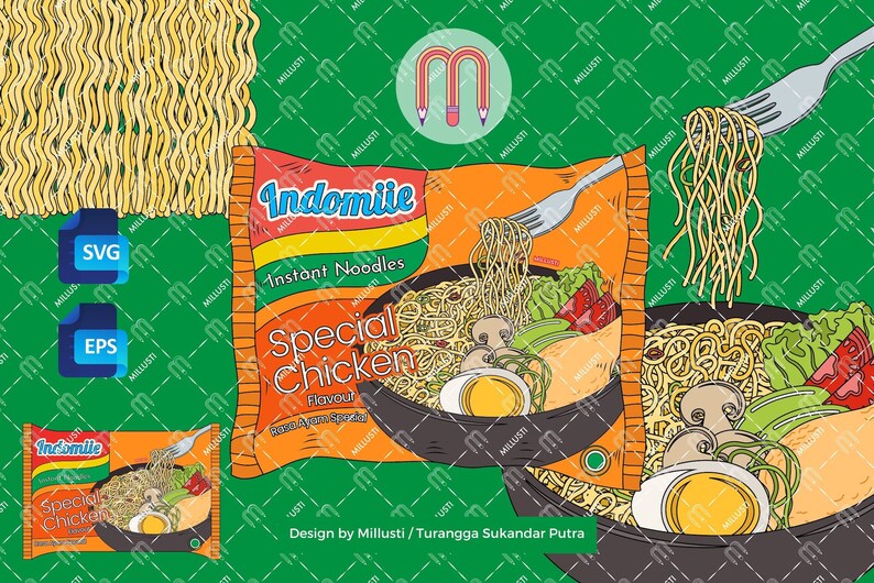 Indomiie Chicken Special Noodles SVG | Indonesian Food Indomie Ayam ...