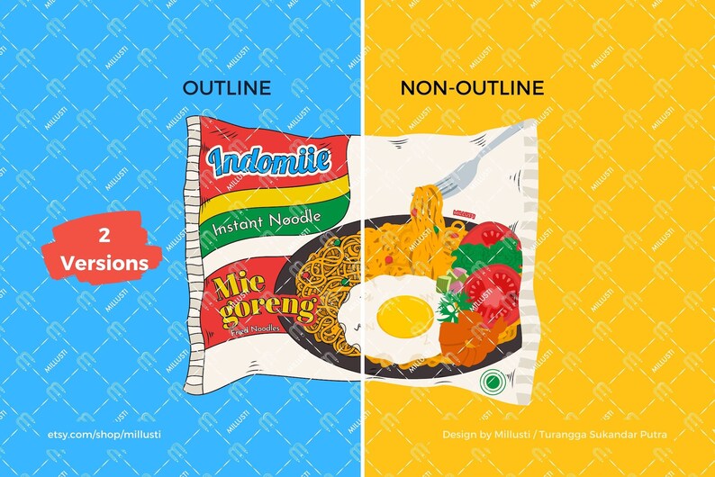Indomie Fried Noodle SVG | Indomie Goreng SVG | Indonesian Food Asian ...