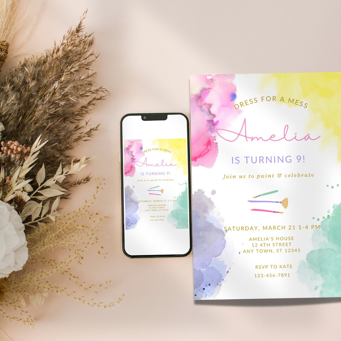 Dress for A Mess Birthday Invite Instant Download Art Party Invitation ...