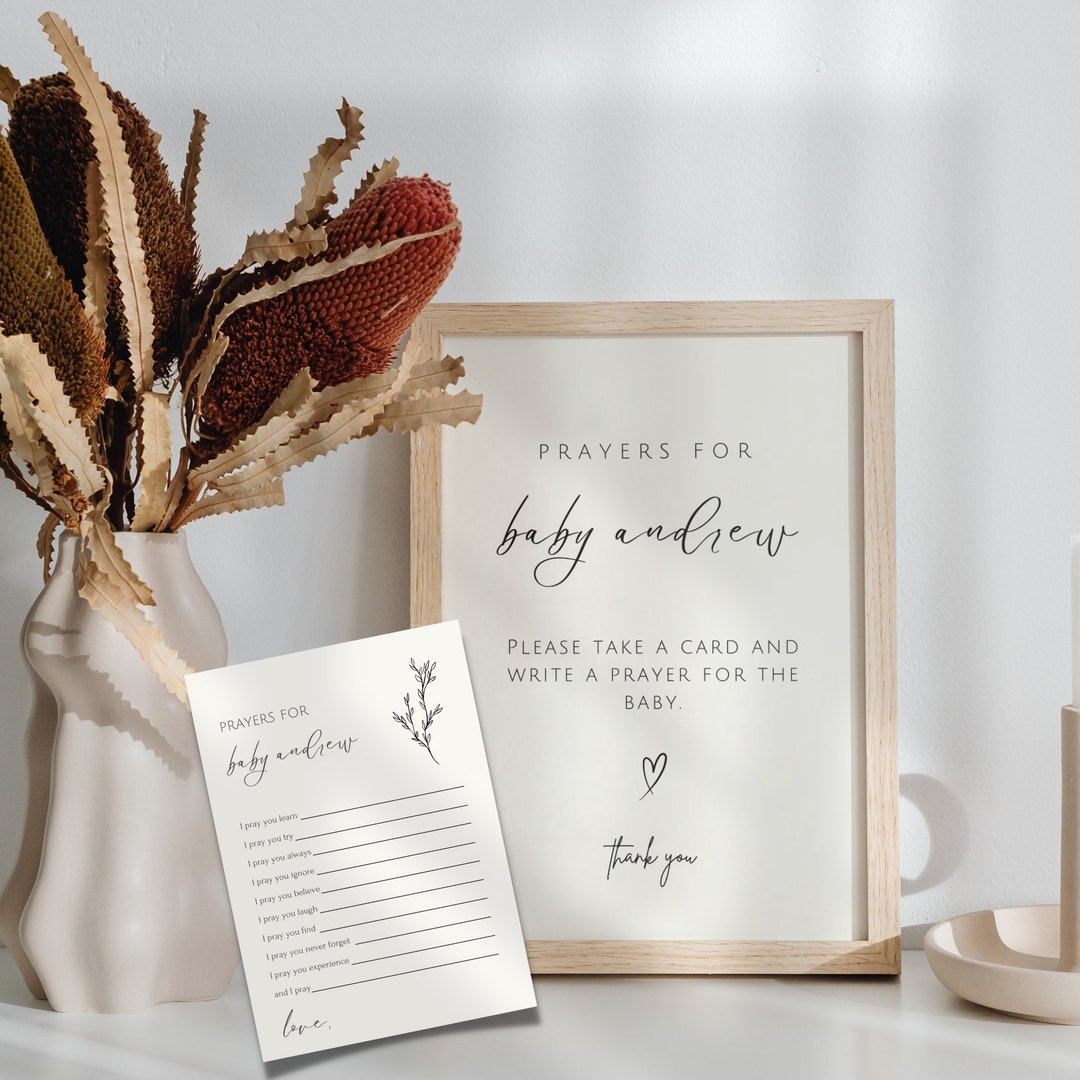 Prayers for Baby Card | for This Child I Have Prayed | Boho Baby Shower ...