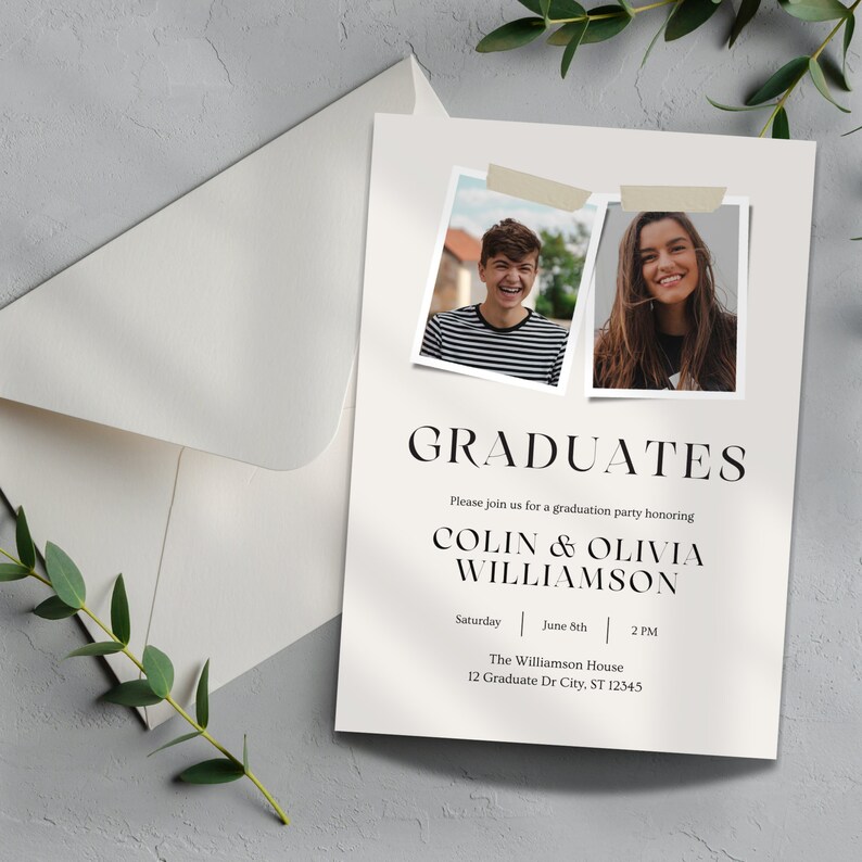 Graduation Party Invites for Friends Instant Download High School ...