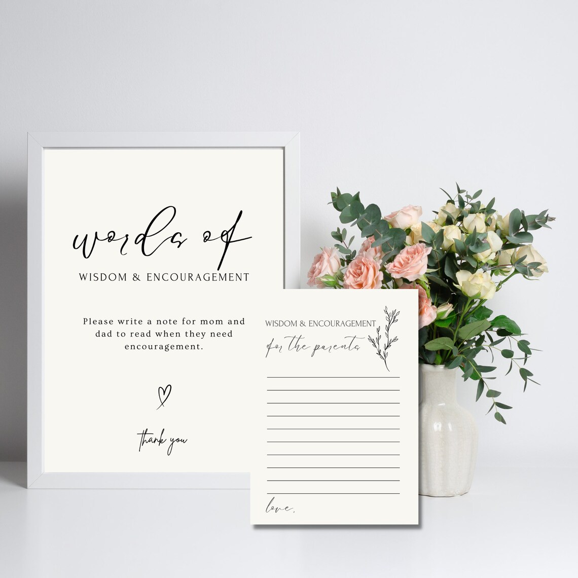 Minimalist Baby Shower Advice Card Editable Template Modern Baby Advice ...