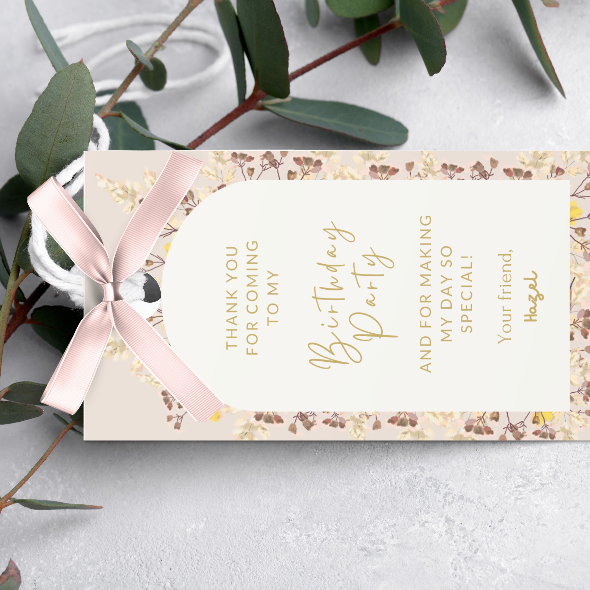 Editable Favor Tag Thank You for Coming to My Birthday Party - Etsy