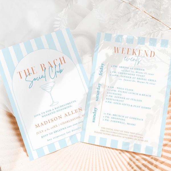 Canva Beach Club Template - Etsy