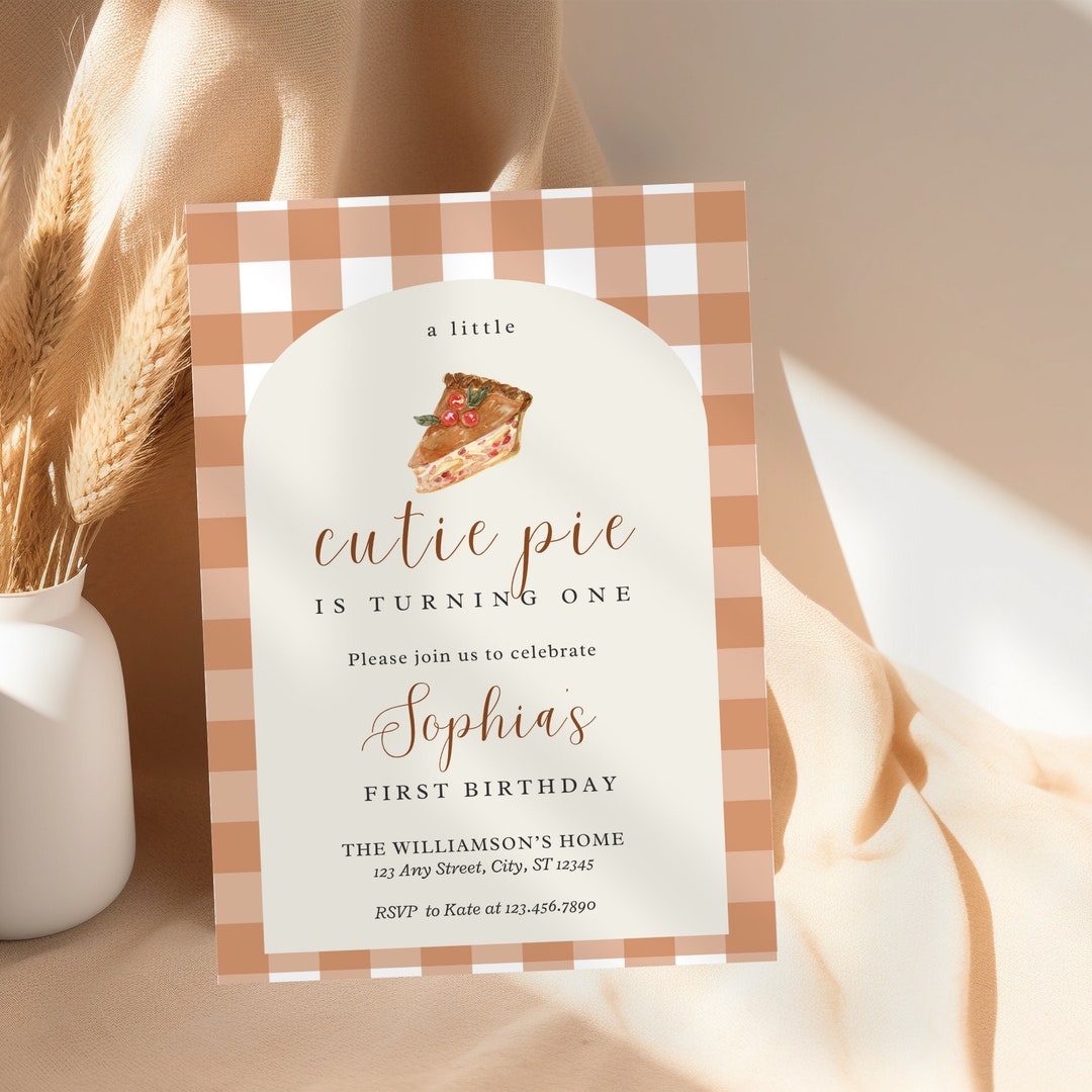 Cutie Pie Birthday Invitation | Cutie Pie Invite | Fall Birthday ...