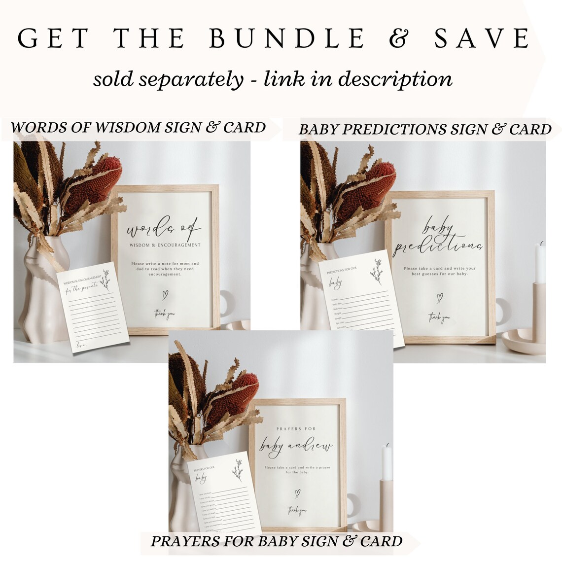 Minimalist Baby Shower Advice Card Editable Template Modern Baby Advice ...