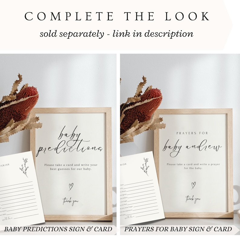 Minimalist Baby Shower Advice Card Editable Template Modern Baby Advice ...