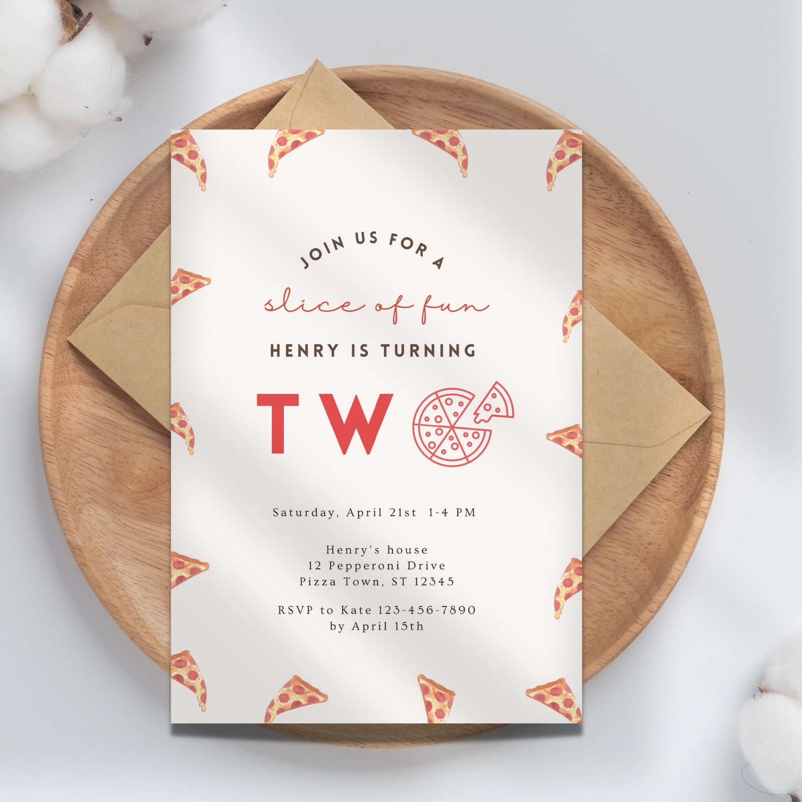 Pizza Birthday Invitation: Editable Pizza Party Invite, Any Age ...