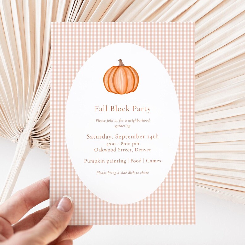 Fall Block Party Invitation | Editable Template | Instant Download ...