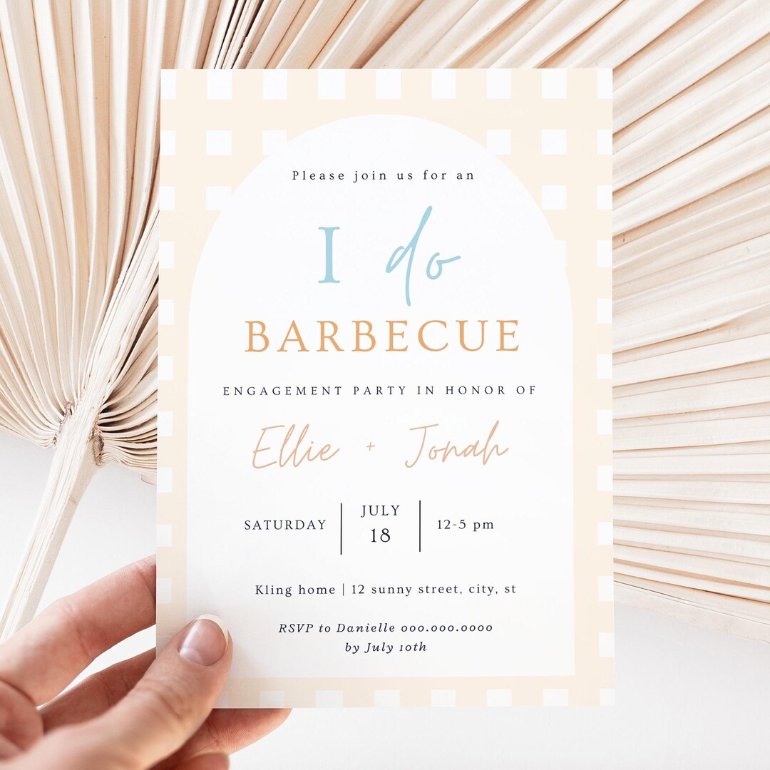 I Do BBQ Invitation Template: Couples Shower, Engagement Party (digital ...