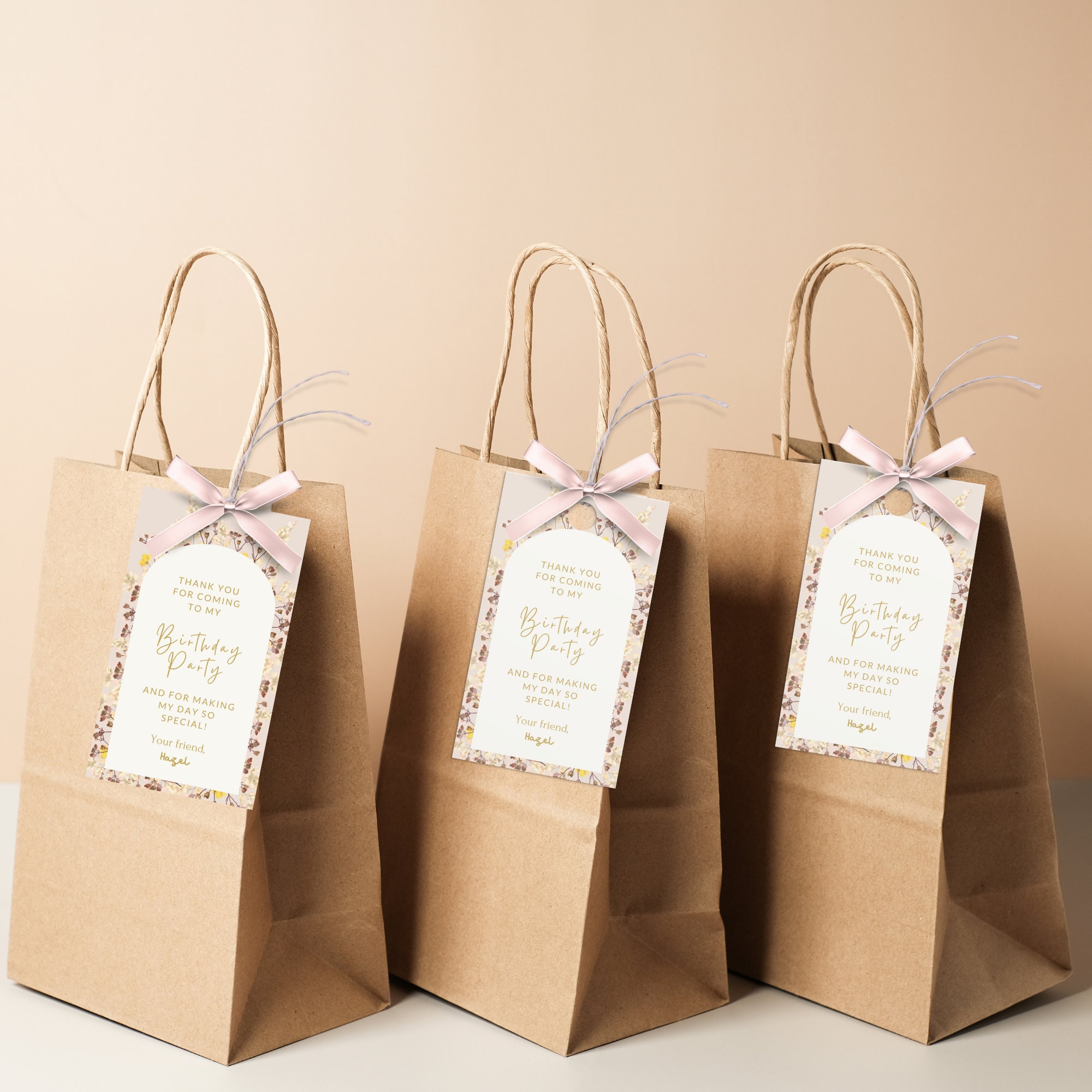 Editable Favor Tag Thank You for Coming to My Birthday Party - Etsy