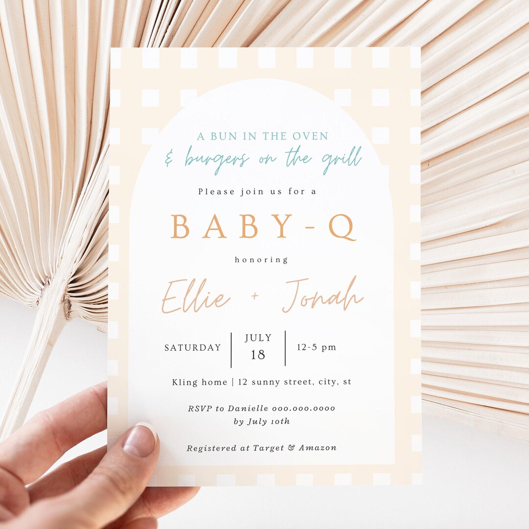 Babyque Shower Invitation Template | Couples BBQ Invite | Gender ...