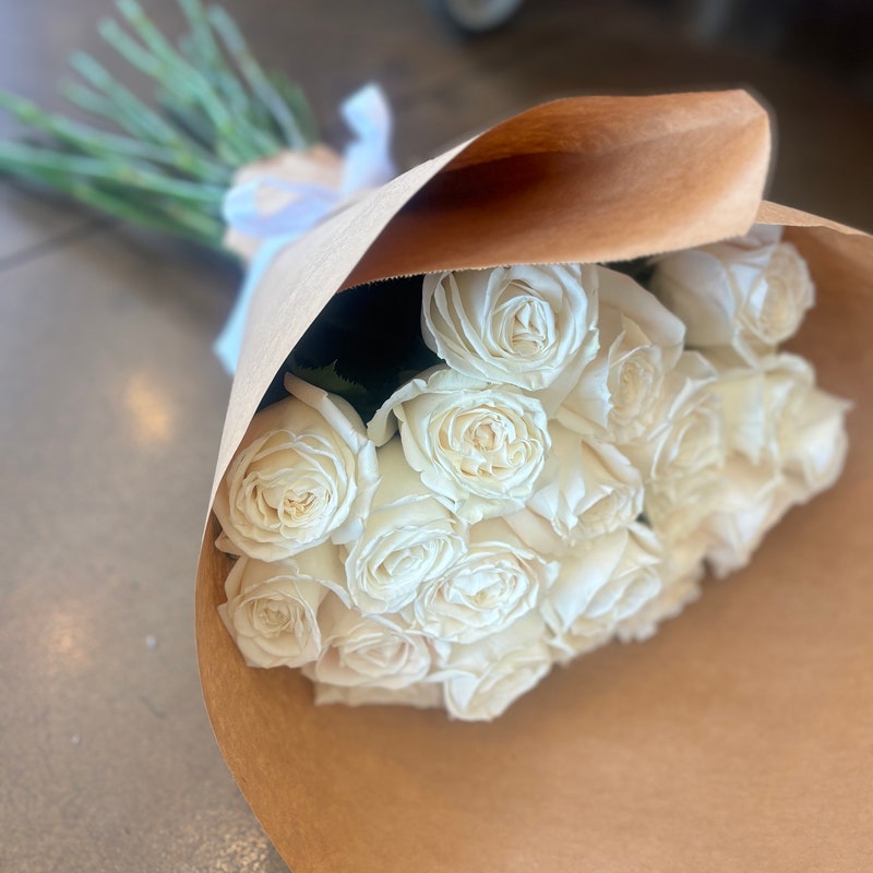 White Rose Bouquet - Etsy