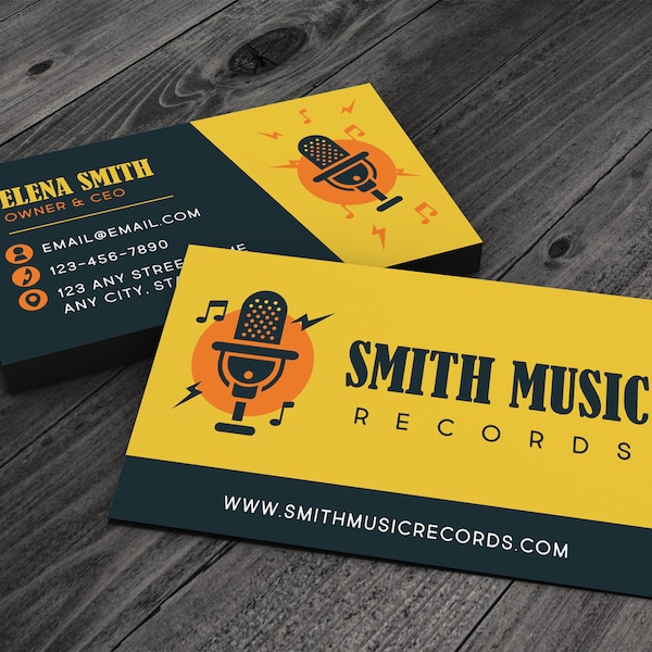 Microphone Business Card - Etsy