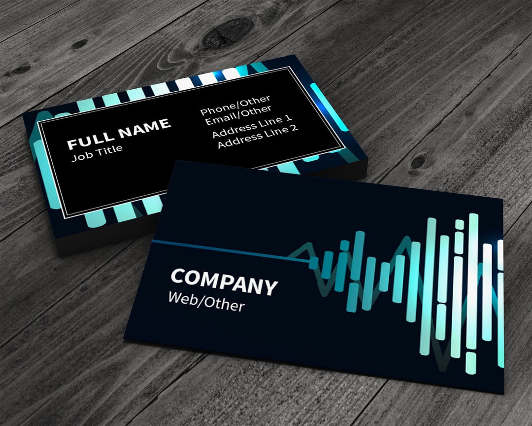 Premium Printed Business Card: Sound Wave Music - Etsy