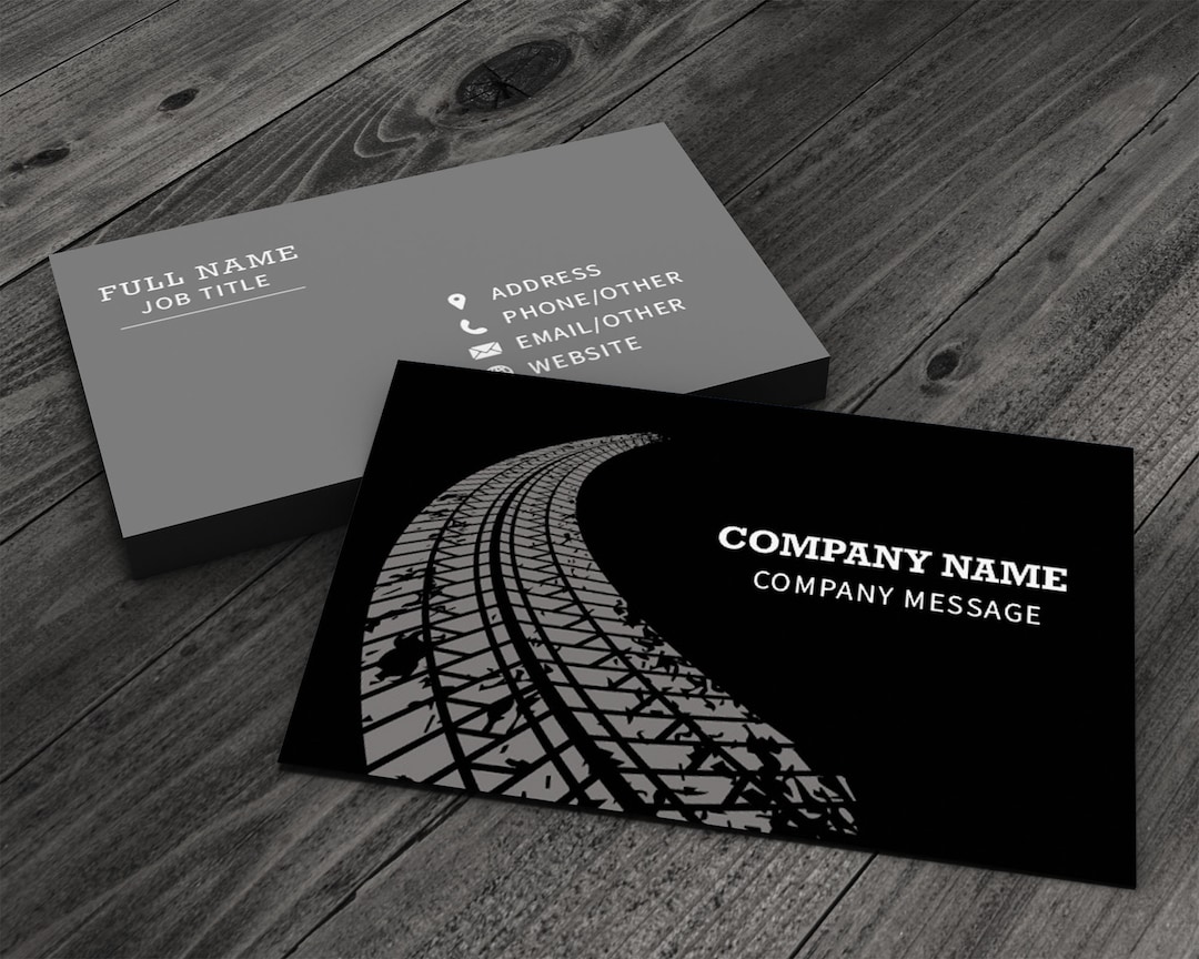 Premium Printed Business Card: Tire Track - Etsy