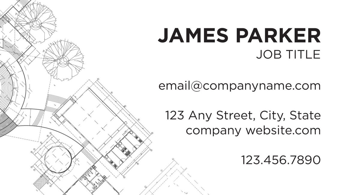 Blueprints Premium Business Card Architectural Design Pattern - Etsy
