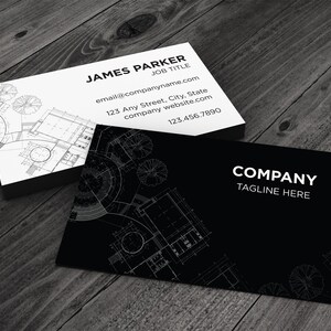 Blueprints Premium Business Card Architectural Design Pattern - Etsy