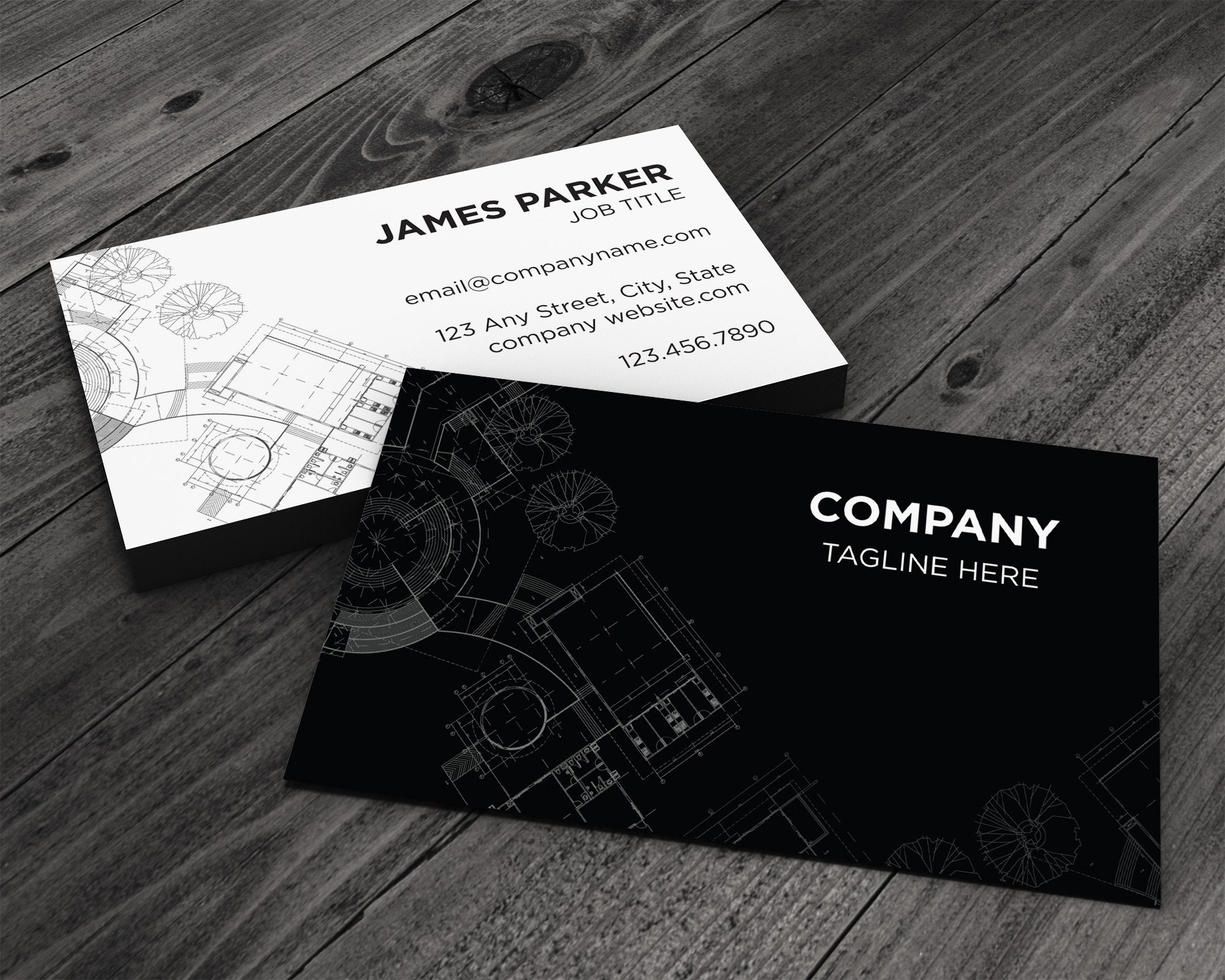 Blueprints Premium Business Card, Architectural Design Pattern - Etsy