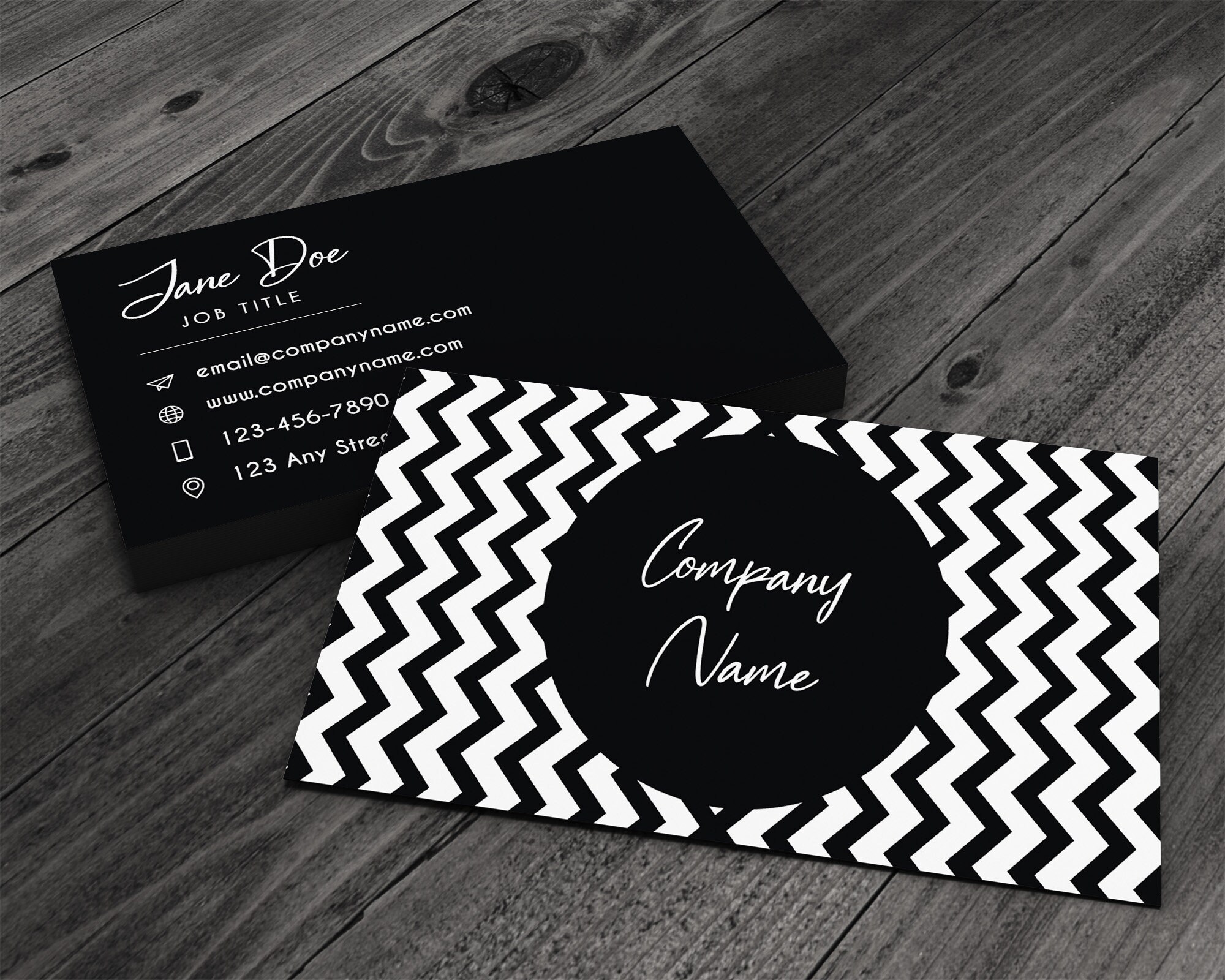Black Chevron, Chic Fashion Patterned Premium Business Card - Etsy.de