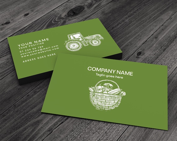 Simple Farming Sketch Premium Printed Business Card | Etsy