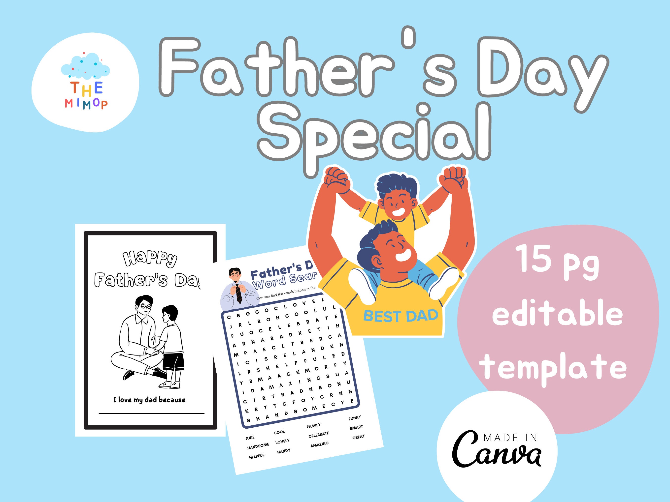 Father's Day Bundle Printable Worksheets, Coloring Pages, Coupon for ...
