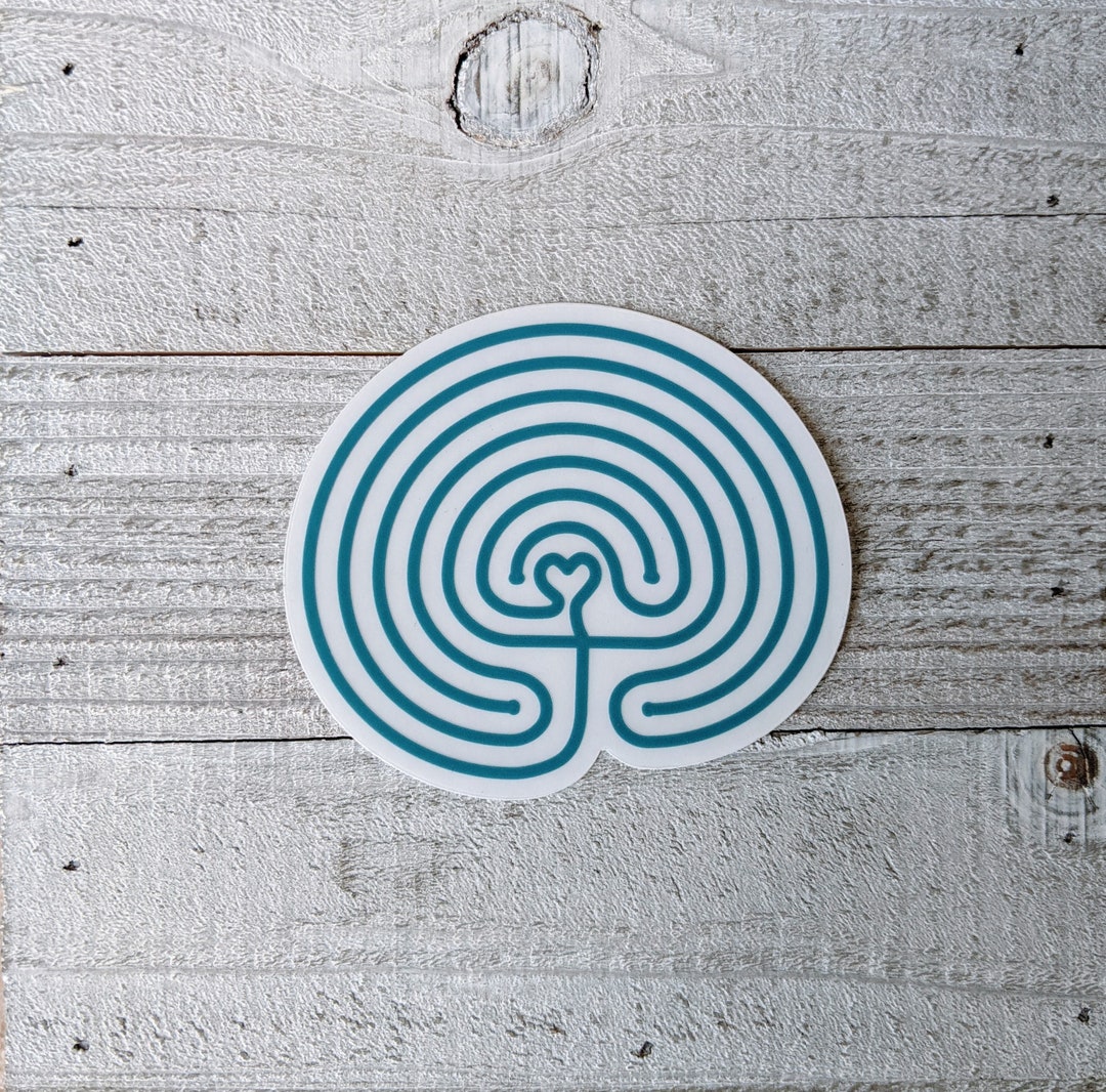 Walking Labyrinth Sticker, Heart Labyrinth, Mindfulness Sticker ...