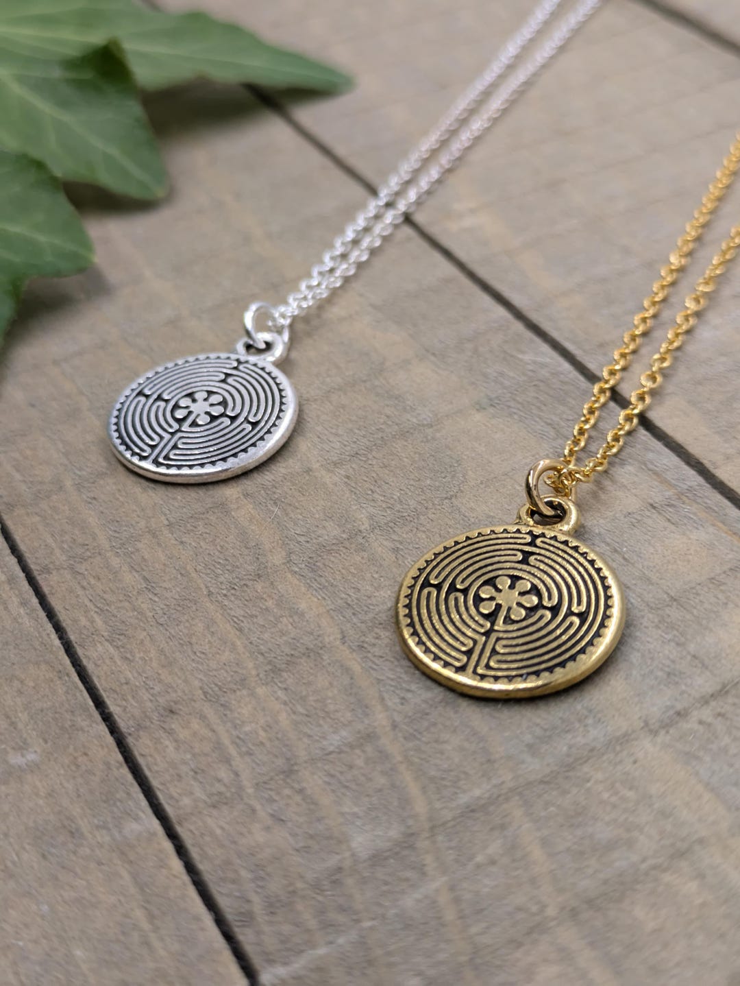 Chartres Labyrinth Necklace Silver Labyrinth Jewelry Symbolic Gold ...