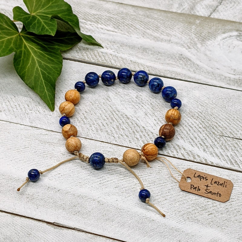 Lapis and Wood Mala - Etsy