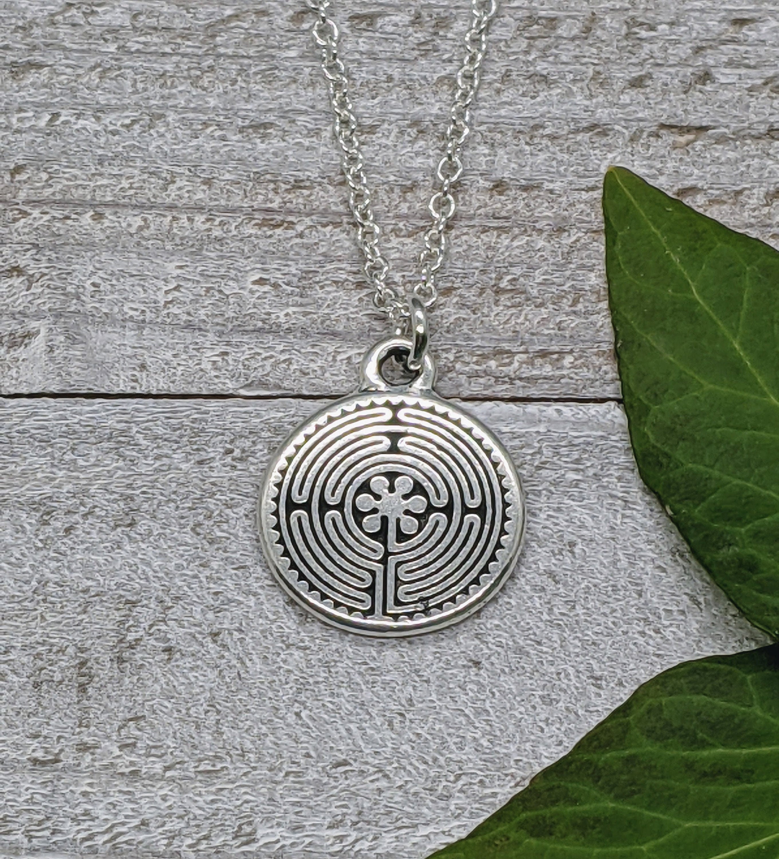 Chartres Labyrinth Pendant Necklace, Silver or Gold Plated Necklace ...