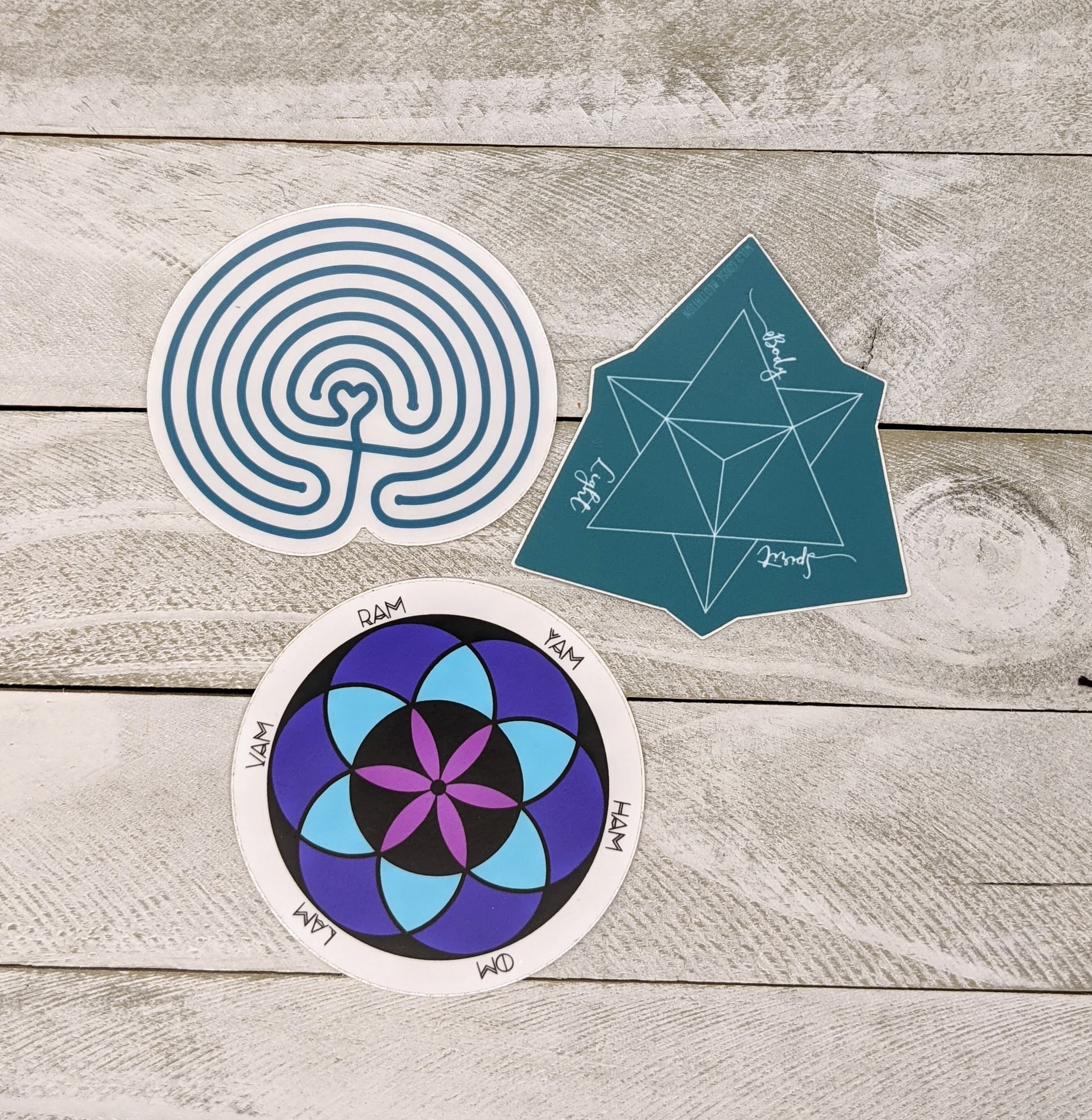 Mindful Sticker Set, Merkaba Sticker, Seed of Life Sticker, Labyrinth ...