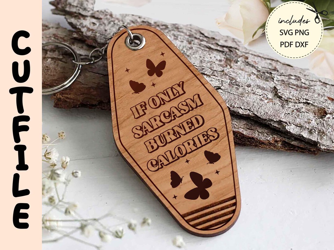 Sarcastic Key Chain Svg BUNDLE, Cute Motel Keychain Laser Cut File ...