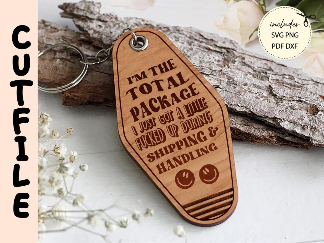 Sarcastic Keychain Svg BUNDLE, Cute Motel Keychain Laser Cut File ...