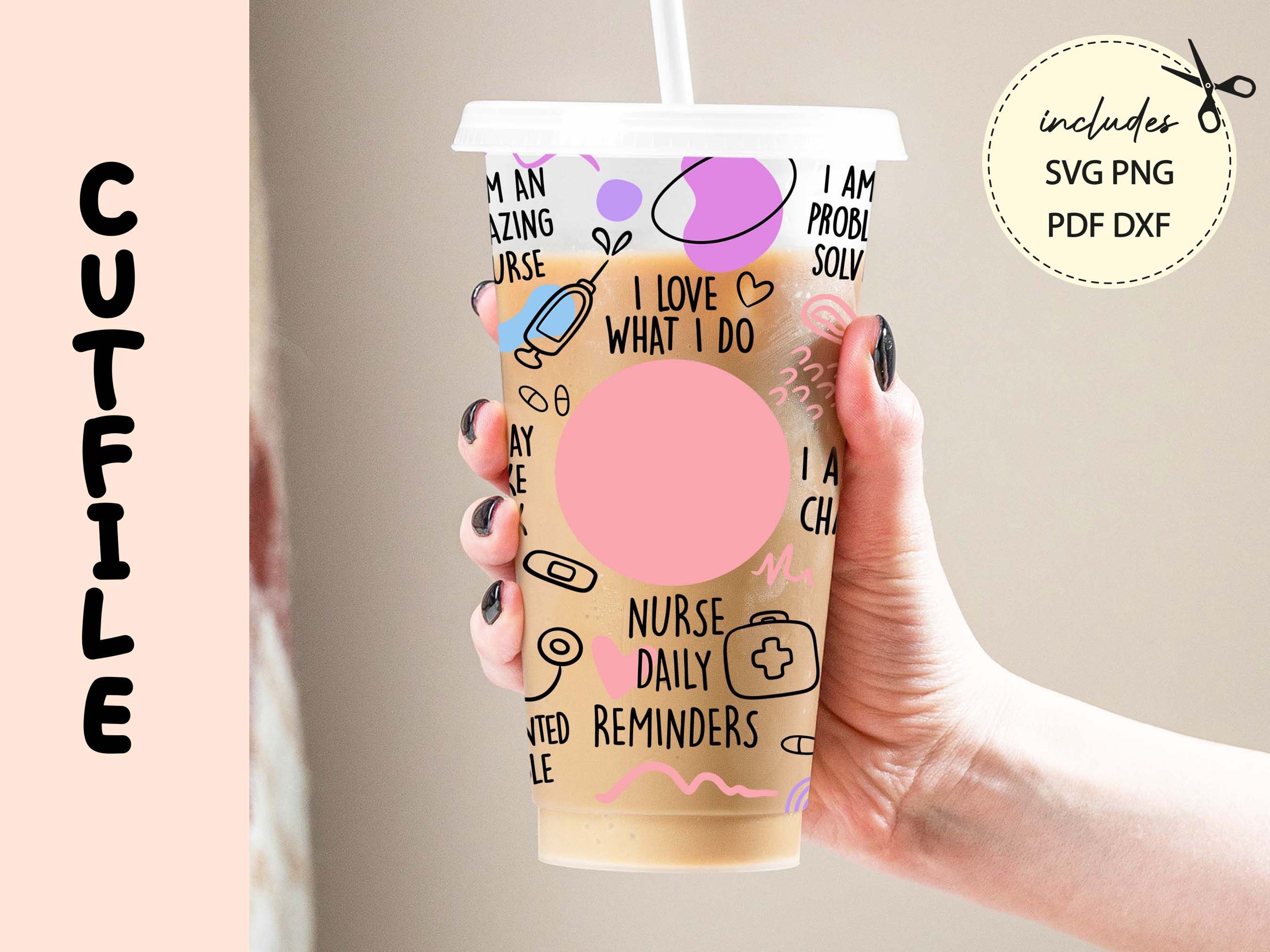 Nurse Daily Reminders SVG Cold Cup 24oz Wrap Nurse Self Love - Etsy UK