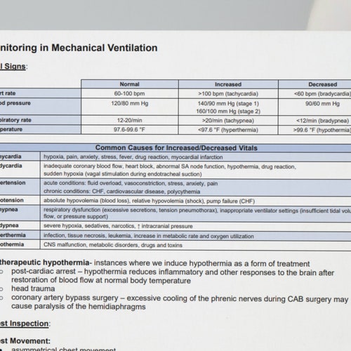 Monitoring in Mechanical Ventilation PDF Study Guide - Etsy