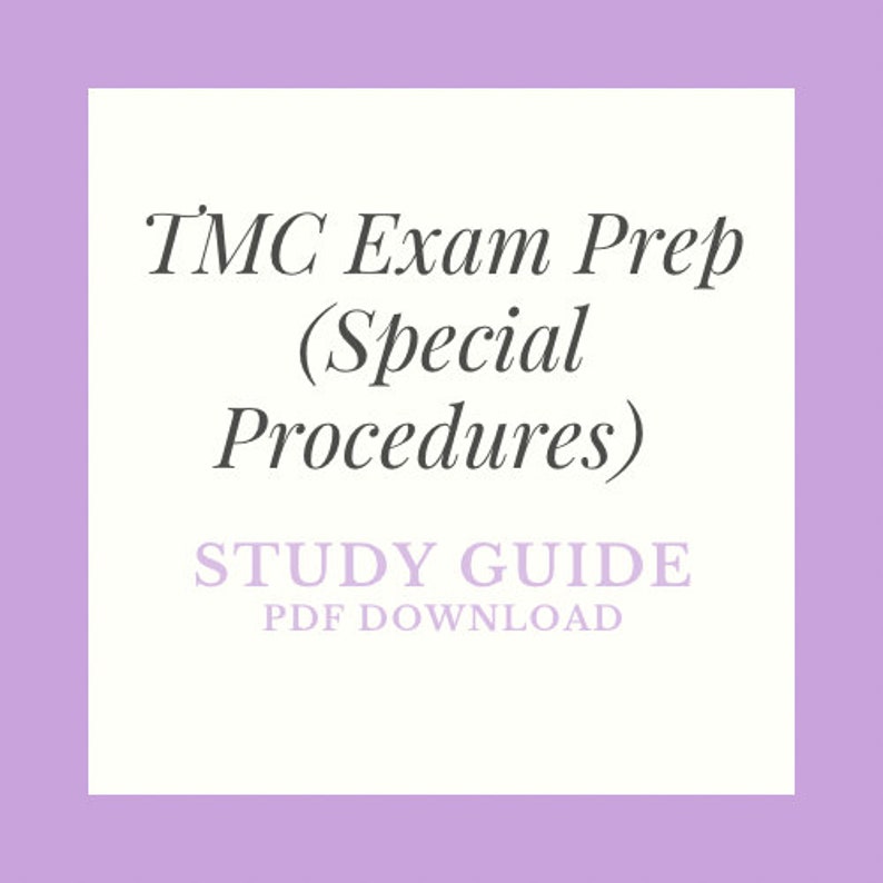 Study Guides TMC Exam Prep BUNDLE 8 in 1 PDF Download - Etsy