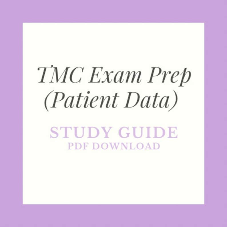 Patient Data Study Guide PDF | TMC Exam Prep Chart Pack for RT Students ...