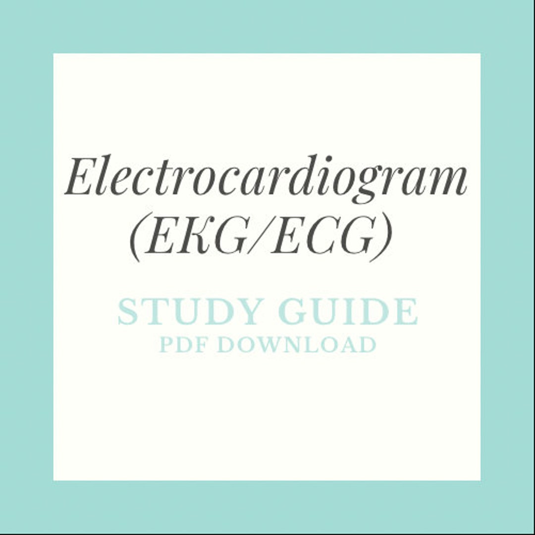 Study Guide - Electrocardiogram (EKG/ECG) - PDF Download - Etsy