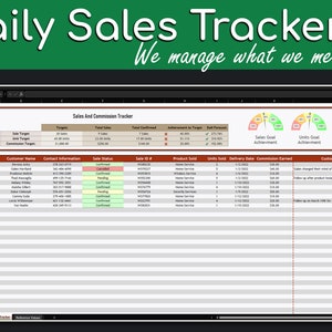 Daily Sales Tracker Track & Project Sales, Commission, Orders and ...