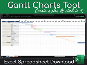 Gantt Chart Automated Project Timeline Task Tracker Google Sheets Template - Etsy Canada