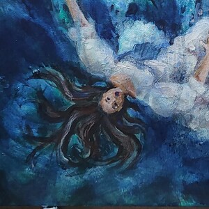 Ghost Painting | Dreaming or Drowning? Goth, Spooky, Gothic Wall Art ...