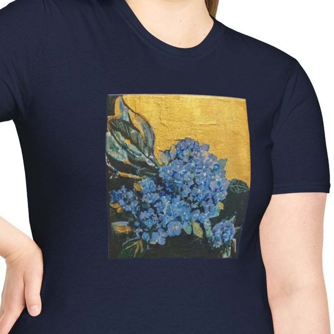 Mom Shirt Hydrangea Gifts for Her Blue Gold Green Graphic Tees, Nature ...